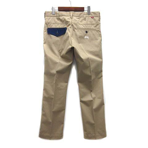【中古】ステューシー STUSSY リーバイス Levi's スタプレ STA-PREST トラウザー パンツ チノパン 32 ケルプ ベージュ 20306-0031 美品