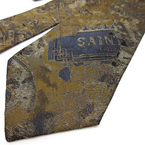 【中古】ジャンポールゴルチエ Jean Paul GAULTIER ネクタイ ジャガード カモフラ 迷彩 ヴィンテージゴールド