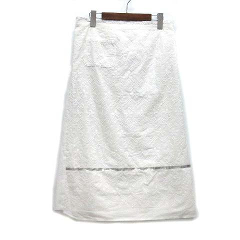 【中古】ハウトゥリブ How to live 勝屋まゆみ リーフ レース ラップ 巻 スカート エプロン 箔プリント L 白 ホワイト レディース