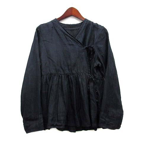【中古】ネストローブ nest Robe ラミー 墨 インディゴ染め ラバリ ブラウス カシュクール 2025SS ネイビー 紺 F 01251-1134 レディース