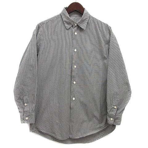 【中古】アン/アンビエント UN/unbient REGULAR COLLAR SHIRT ギンガムチェック シャツ 長袖 ブラック ホワイト 0 UNSH31-1 メンズ