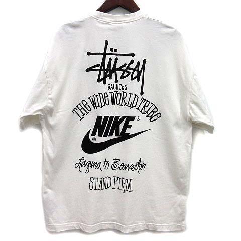 【中古】ナイキ NIKE ステューシー Stussy Tシャツ カットソー 半袖 DV1774-100 ホワイト 白 M メンズ