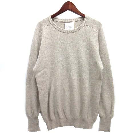 【中古】パーソナルマター PERSONAL MATTERS メリノウール クルーネック セーター 長袖 ニット ベージュ 1 日本製 メンズ