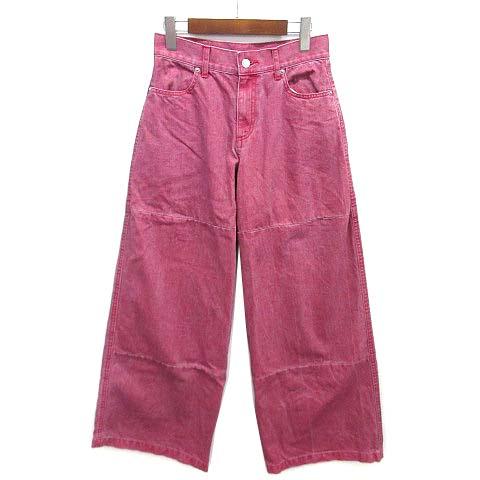【中古】ヒステリックグラマー HYSTERIC GLAMOUR カラー デニム ワイド パンツ 2024SS レッド 赤 S 01241AP03 レディース