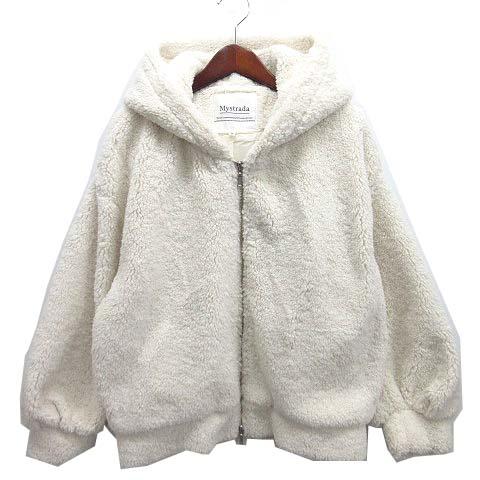 【中古】マイストラーダ Mystrada アルページュストーリー Arpege story 限定 ボア ジップ パーカー ホワイト 36 2023AW レディース