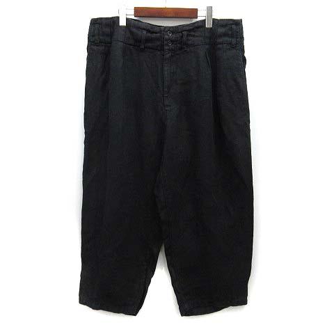 【中古】アンセルム ANCELLM LINEN WIDE PANTS リネン 2タック ワイドパンツ 2 紺 ネイビー ANC-PT01-B メンズ