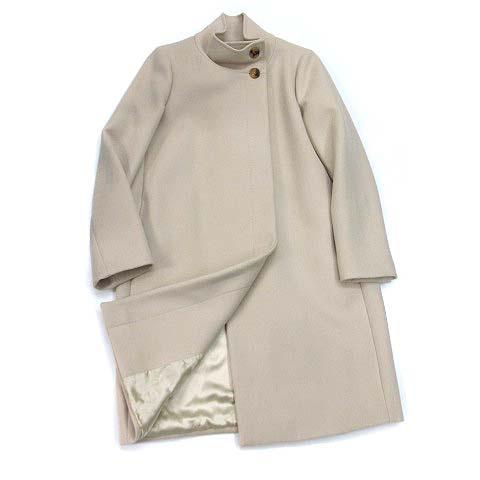 【中古】マックスマーラ MAX MARA 白タグ Fire coat ウール カシミヤ ハイネック ロング コート ベージュ 44