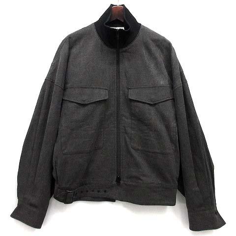 【中古】ワイズ Y's ヨウジヤマモト コットン リネン キャンバス ウエストベルト ブルゾン ジャケット 2022AW ブラック 1 YE-Y41-035