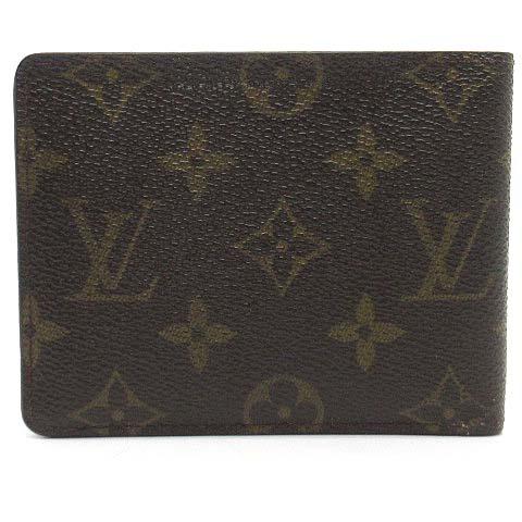 【中古】ルイヴィトン LOUIS VUITTON モノグラム ポルトフォイユ ミュルティプル 二つ折り 財布 札入れ M60895 メンズ