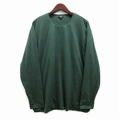 【中古】デサント DESCENTE ALLTERAIN ダブル テーラーリング クルーネック シャツ 長袖 DOUBLE TAILORING CREW NECK SHIRTS グリーン L