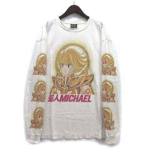 【中古】セントマイケル SAINTMICHAEL 長袖 Tシャツ ロンT クルーネック LS TEE 聖人MICHAEL SM-S21-0000-011 ホワイト 白 XL メンズ