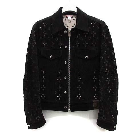 【中古】エムエーエスユー MASU ダイヤモンドカット レザー ジャケット DIAMOND-CUT LEATHER JACKET MMSS-BL0723 ブラック 黒 46 メンズ