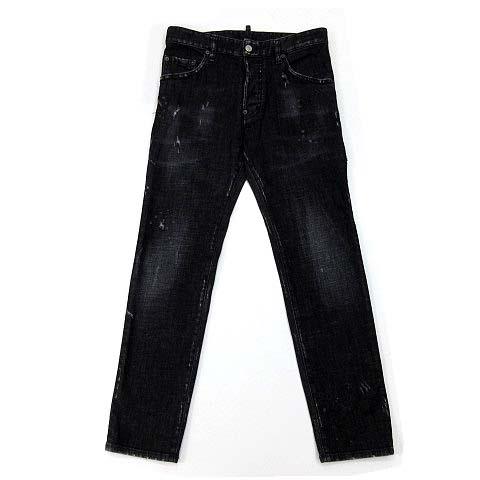 【中古】ディースクエアード DSQUARED2 Run Dan Jean ダメージ加工 デニムパンツ ジーンズ 46 黒 ブラック S71LB0659 メンズ