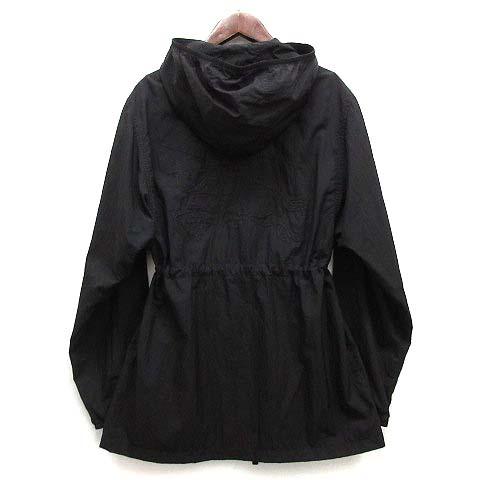 【中古】バーバリー BURBERRY 2024AW エンブロイダリー ビッグホース ナイロン ジャケット パーカー ジップアップ ブラック 黒 XS 美品