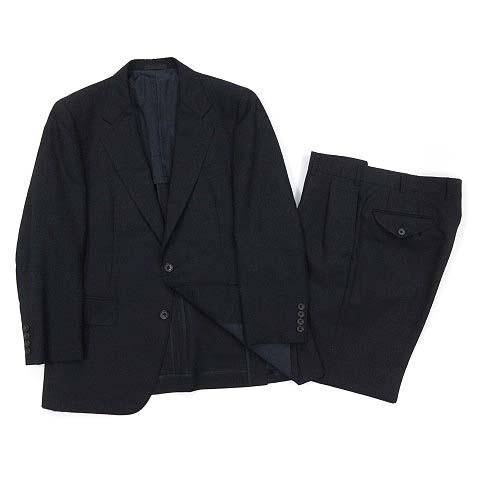 【中古】バーバリーズ Burberrys ウール モヘア スーツ セットアップ ジャケット パンツ 紺 ネイビー AB4 メンズ