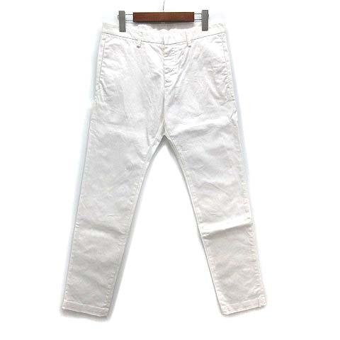 【中古】ディースクエアード DSQUARED2 チノパン チノ パンツ ストレッチ ロゴプレート 46 白 ホワイト S74KB0396 メンズ