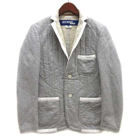 【中古】ジュンヤワタナベマン JUNYA WATANABE MAN コムデギャルソン スウェット テーラードジャケット 裏ボア グレー XS WG-J007 AD2010