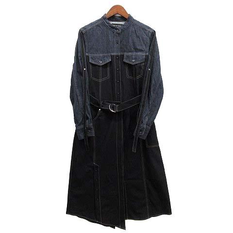 【中古】ユナイテッドトウキョウ UNITED TOKYO ウィンド ラップ コンビ ワンピース デニム インディゴ ブラック F 141510011 レディース