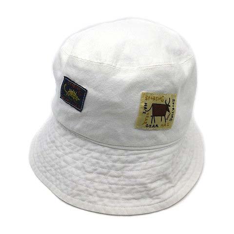 【中古】ハイスポーティングギア HAI SPORTING GEAR イッセイミヤケ ワッペン バケット ハット バケハ コットン ホワイト 白 M