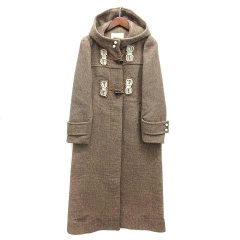 【中古】未使用品 フランシュリッペ franche lippee とっておき ロング ダッフル コート 裏もぐもぐ柄 ブラウン 茶 M 3195190 レディース