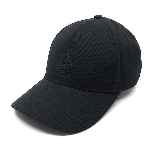 【中古】モンクレール MONCLER 2025SS ラバーロゴ アイコンパッチ ベースボール キャップ BASEBALL CAP ブラック 黒 フリー 3B00026