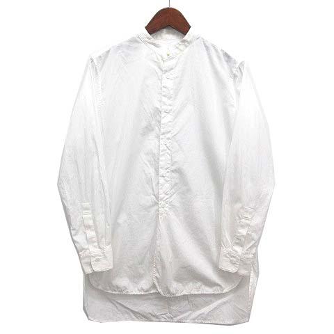 【中古】ワイズ Y's ヨウジヤマモト ブロード バンドカラー シャツ ブラウス 長袖 コットン ホワイト 白 1 YH-B13-001 レディース