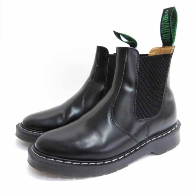 【中古】ソロヴェアー SOLOVAIR  サイドゴアブーツ レザー SO-900-BK-G ブラック UK4 23?p レディース