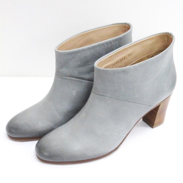 【中古】メゾンマルジェラ 22 Maison Margiela 22 ブーツ レザー イタリア製 グレー 38 25cm レディース