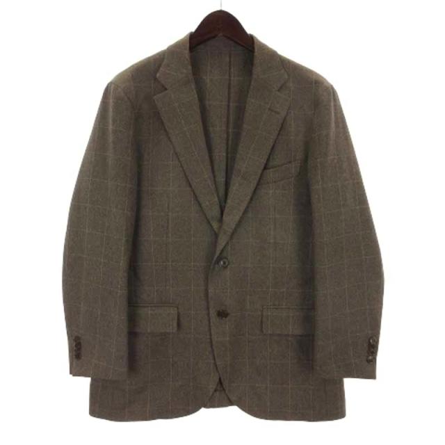 【中古】マッキントッシュフィロソフィー トロッター ジャケット 背抜き 2B サイドベンツ チェック ブラウン 38L