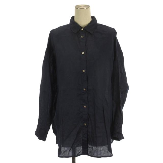【中古】スピック&スパン Spick&Span 80リネンカシュクールビッグ シャツ 長袖 25050200208120 ネイビー F レディース