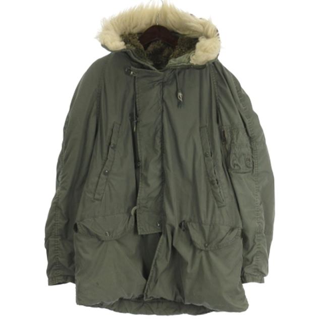 【中古】USAF N-3B ミリタリージャケット フェイクファー MIL-P-6279J カーキ L メンズ