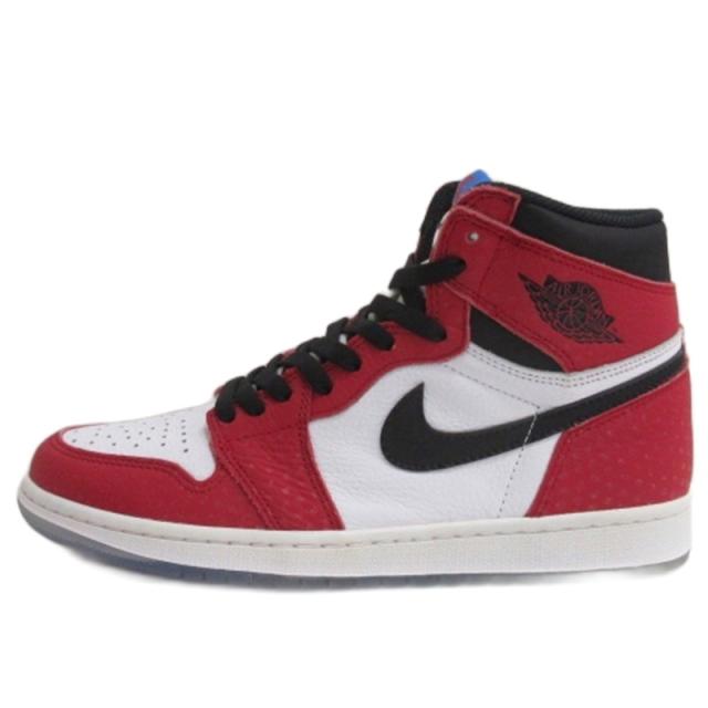 【中古】ナイキ NIKE × Spiderman Air Jordan 1 エアジョーダン1 スニーカー 555088-602 26cm ☆AA★ ■GY51