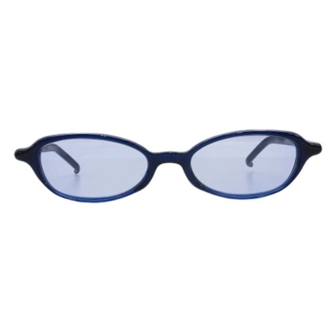 【中古】フォーナインズ 999.9 メガネフレーム セルフレーム オーバル 度無し K-01 ブルー系 50□19 145 メンズ