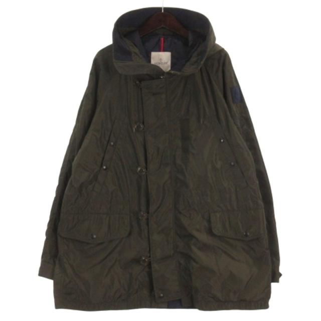 【中古】モンクレール MONCLER LESTAT ナイロン ジャケット フーディ B10914210800 カーキ 4 XL メンズ