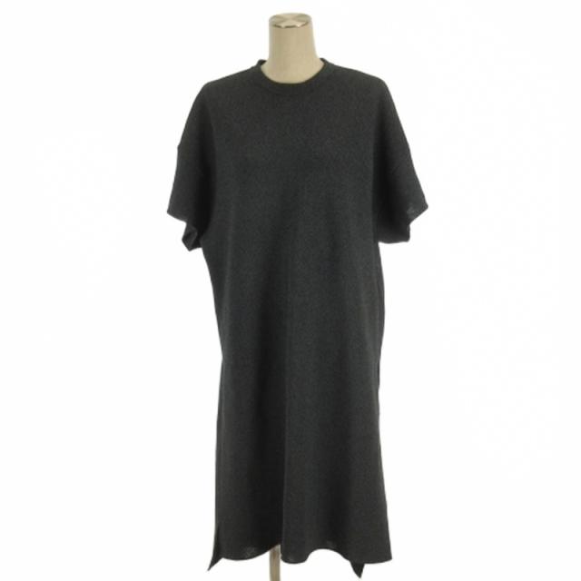 【中古】シーエフシーエル CFCL サイドスリット ワンピース ひざ丈 半袖 プルオーバー グレー 1