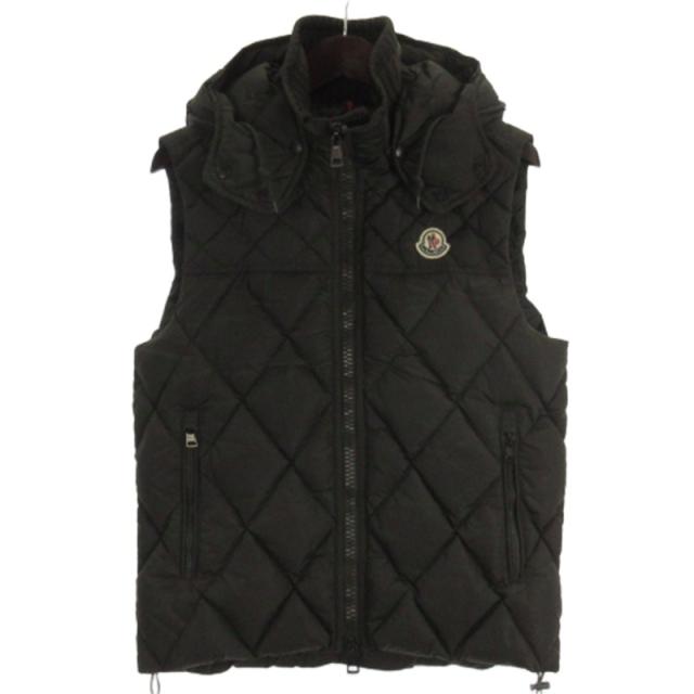 【中古】モンクレール MONCLER RIBAY キルティング ダウンベスト フーディ ジップアップ カーキ 0 メンズ 中古】モンクレール MONCLER RIBAY キルティング ダウンベスト