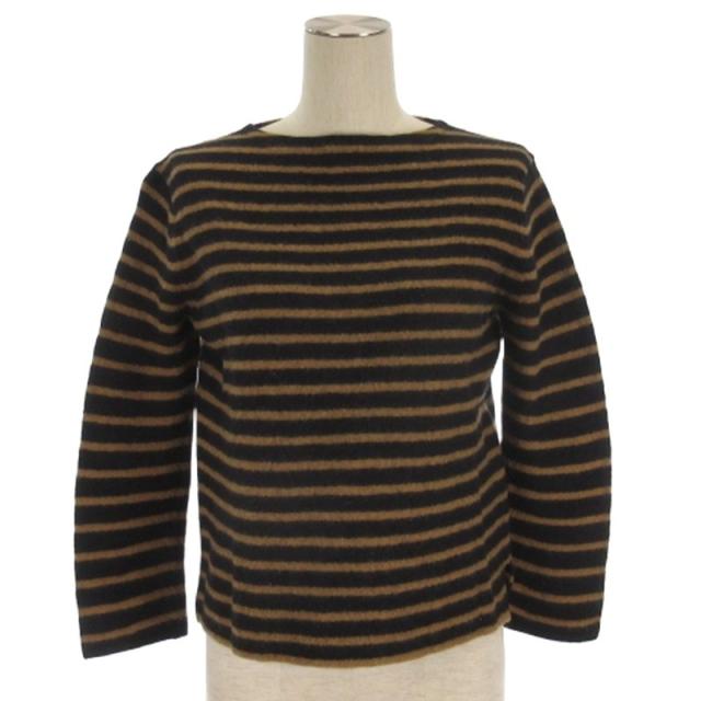 【中古】ドゥロワー Drawer ボートネック ボーダー ニット セーター 6513-106-0816 ブラック 1 レディース