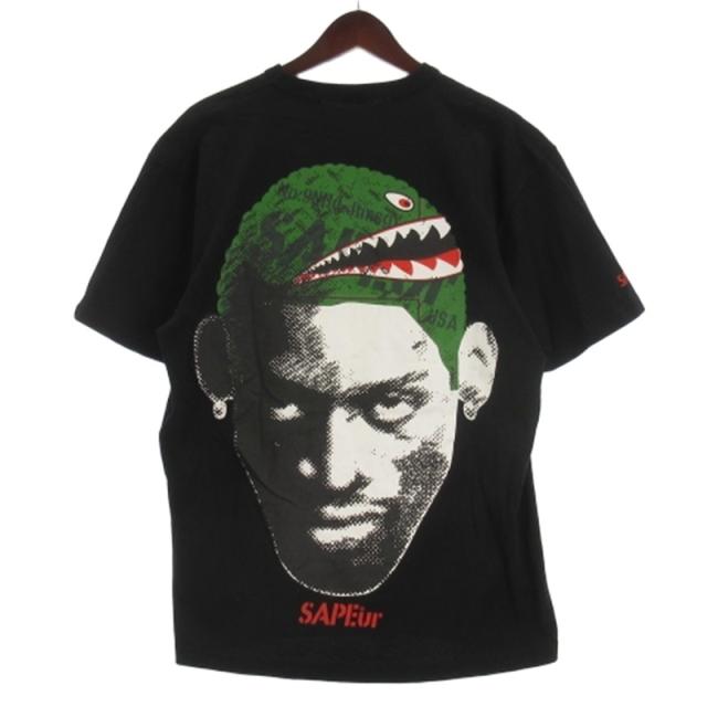 【中古】サプール SAPEur ロッドマン シャーク Tシャツ カットソー 半袖 プリント ブラック M メンズ