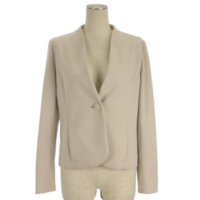 【中古】ケイミー Kay me ノーカラージャケット ベージュ系 9 レディース