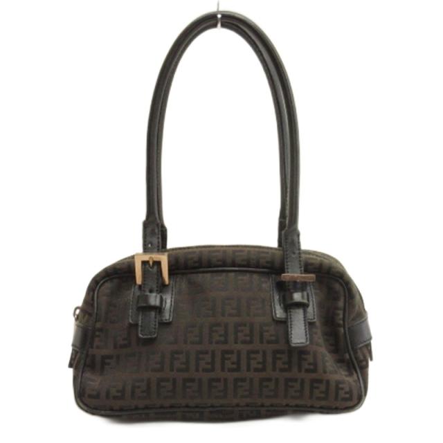 【中古】フェンディ FENDI ズッカ柄 ミニ ハンドバッグショルダーバッグ ブラウン系 ☆AA★ レディース
