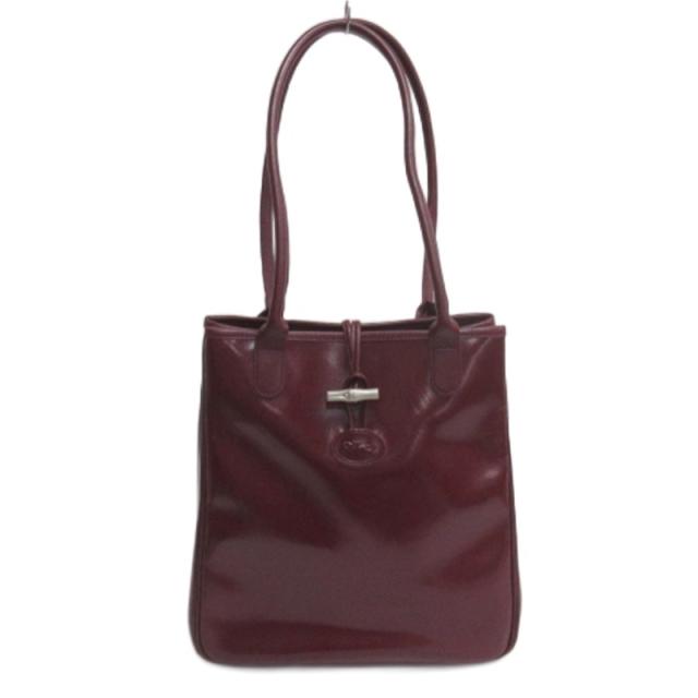 【中古】ロンシャン LONGCHAMP ロゾ トート バッグ セミショルダー ボルドー レディース