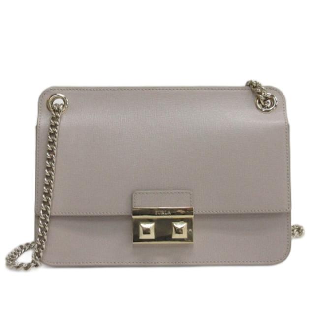 【中古】フルラ FURLA チェーン ショルダー バッグ ハンド 2WAY ベージュ レディース