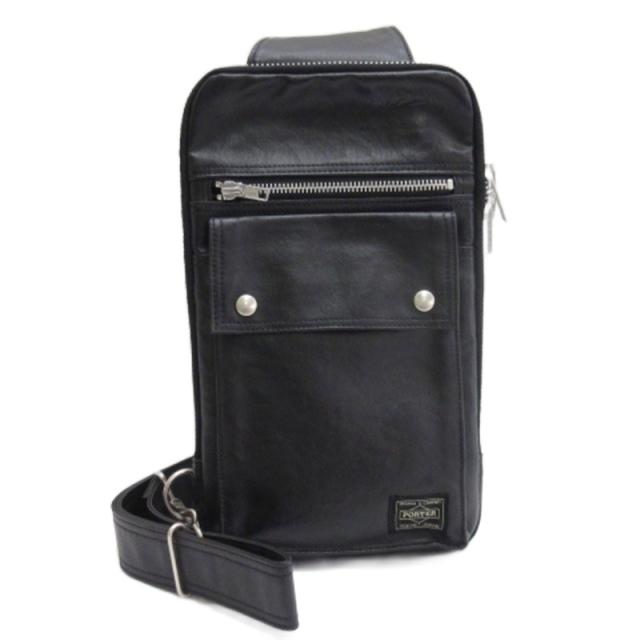 【中古】ポーター PORTER 吉田カバン SLING SHOULDER BAG フリースタイル スリング ショルダー ボディバッグ レザー