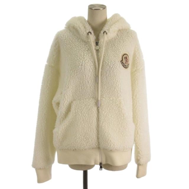 【中古】モンクレール MONCLER APERTA CON ZIP アペルタ ボア フリース ジャケット フーディ I20938G00032 ホワイト S