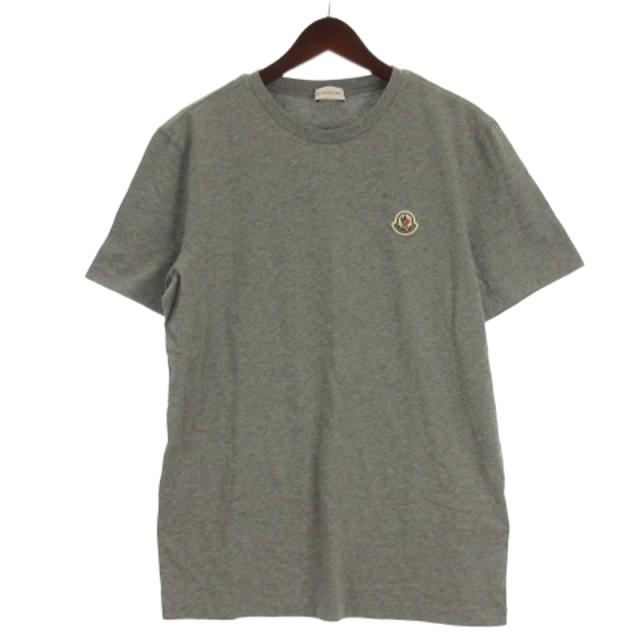 【中古】モンクレール MONCLER Tシャツ カットソー 半袖 ロゴ パッチ G20918C00055 グレー L ☆AA★ メンズ