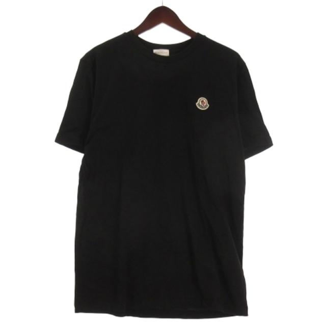 【中古】モンクレール MONCLER Tシャツ カットソー 半袖 ロゴ パッチ G20918C00055 ブラック L メンズ