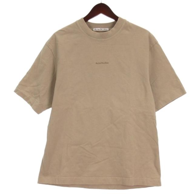【中古】アクネ ストゥディオズ Acne Studios ロゴ Tシャツ カットソー 半袖 FN-MN-TSHI000353 ベージュ XS メンズ