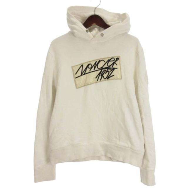 【中古】モンクレール MONCLER GENIUS 2 1952 ロゴ パッチ スウェット パーカー H20928G00012 ホワイト M メンズ