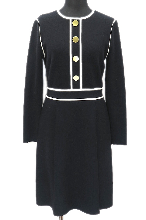 【中古】エポカ EPOCA トリミール ニット ワンピース 40 ブラック レディース