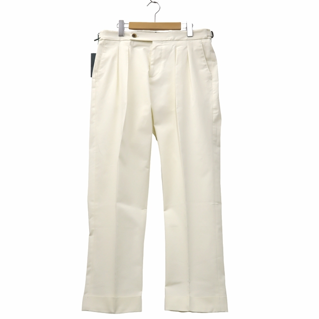 【中古】未使用品 2025SS BERWICH ツープリーツ アジャスター付きパンツ スラックスパンツ 48 チョーク CK1790 メンズ